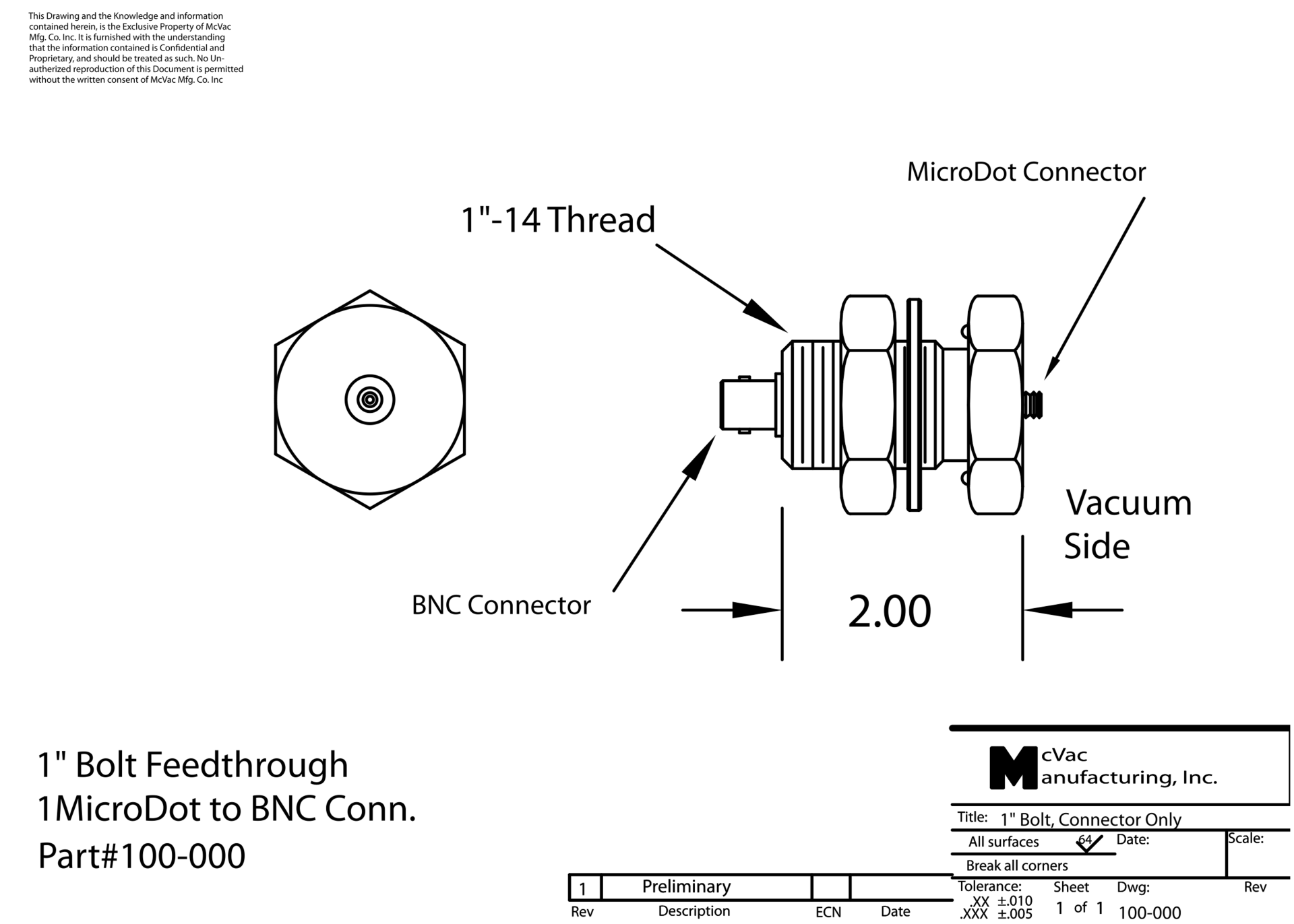 Sensor Feedthrough | MV-100-000