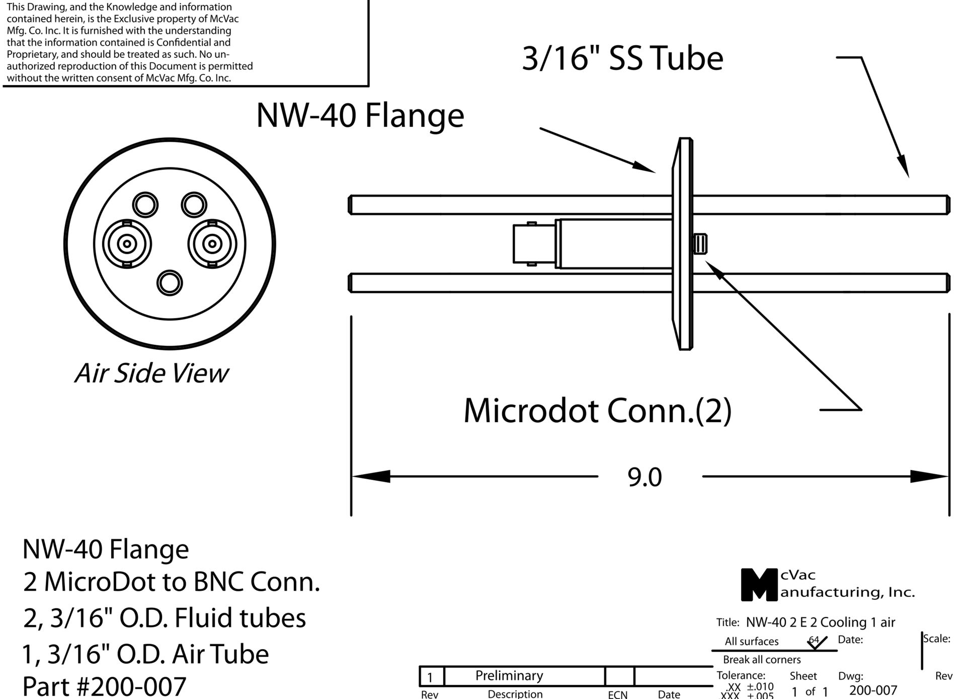 KF40 Sensor Head Feedthrough | MV-200-007