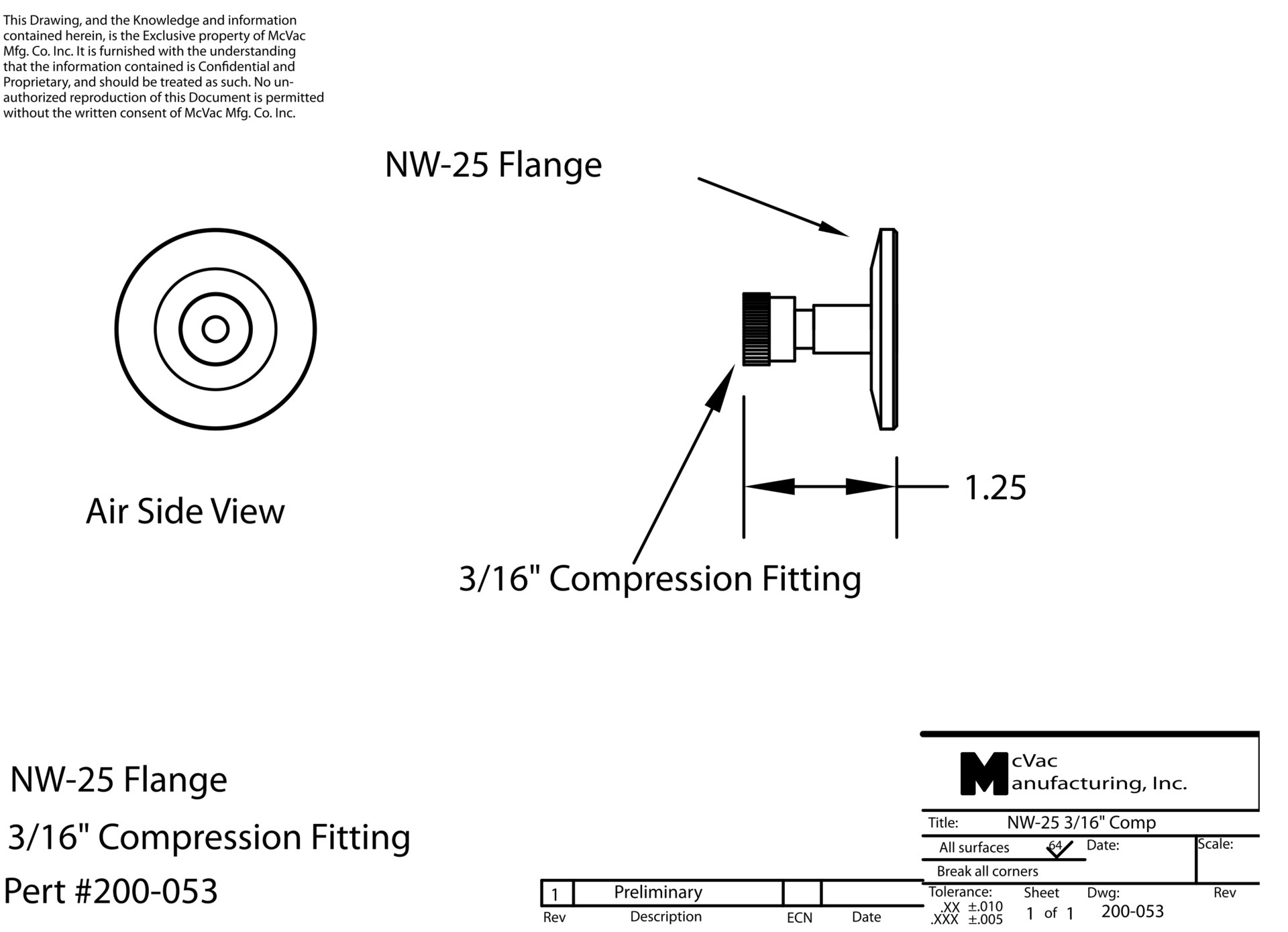 KF25 Sensor Head Feedthrough | MV-200-053